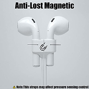 Airpod Strap,Magnetic Anti-Lost Airpod Neck Strap Lanyard for Airpods pro/2/3 Soft Silicone Airpod Accessories Holder Strap for Running,Fitness,Dancing 3 Pcs(White/Blue/Black)