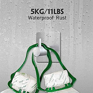 Tidysun Adhesive Hooks Heavy Duty , Waterproof Robe Hangers Towel Hooks Stick on Wall Hooks for Bathroom Kitchen Home Doors Closet 4Packs (Silver)