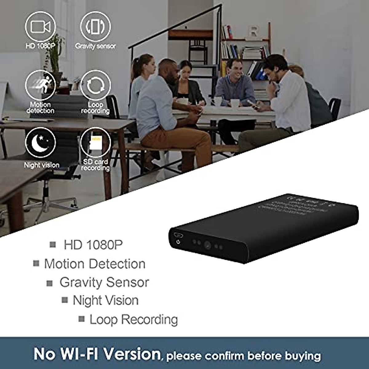 Newwings Hidden Camera, 1080P 10,000mAh Mini Spy Camera Power Bank Portable Nanny Cam Mini Video Recorder Home Security Camera with Gravity Sensor Motion Detection Night Vision