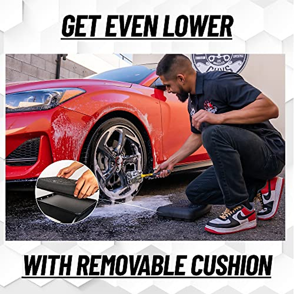 Chemical Guys ACC618 Soft Stool Ultimate Rolling Detailing & Utility Cart, (For Cars, Trucks, SUVs, RVs, Home, Garden, Garage & More) 15' 1/2" x 8' 3/4" x 18' 1/2" - Black