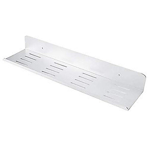 01 02 015 Storage Shelf, Drain Aluminum Floating Shelves Silver for Shower Gel for Small Items for Shavers