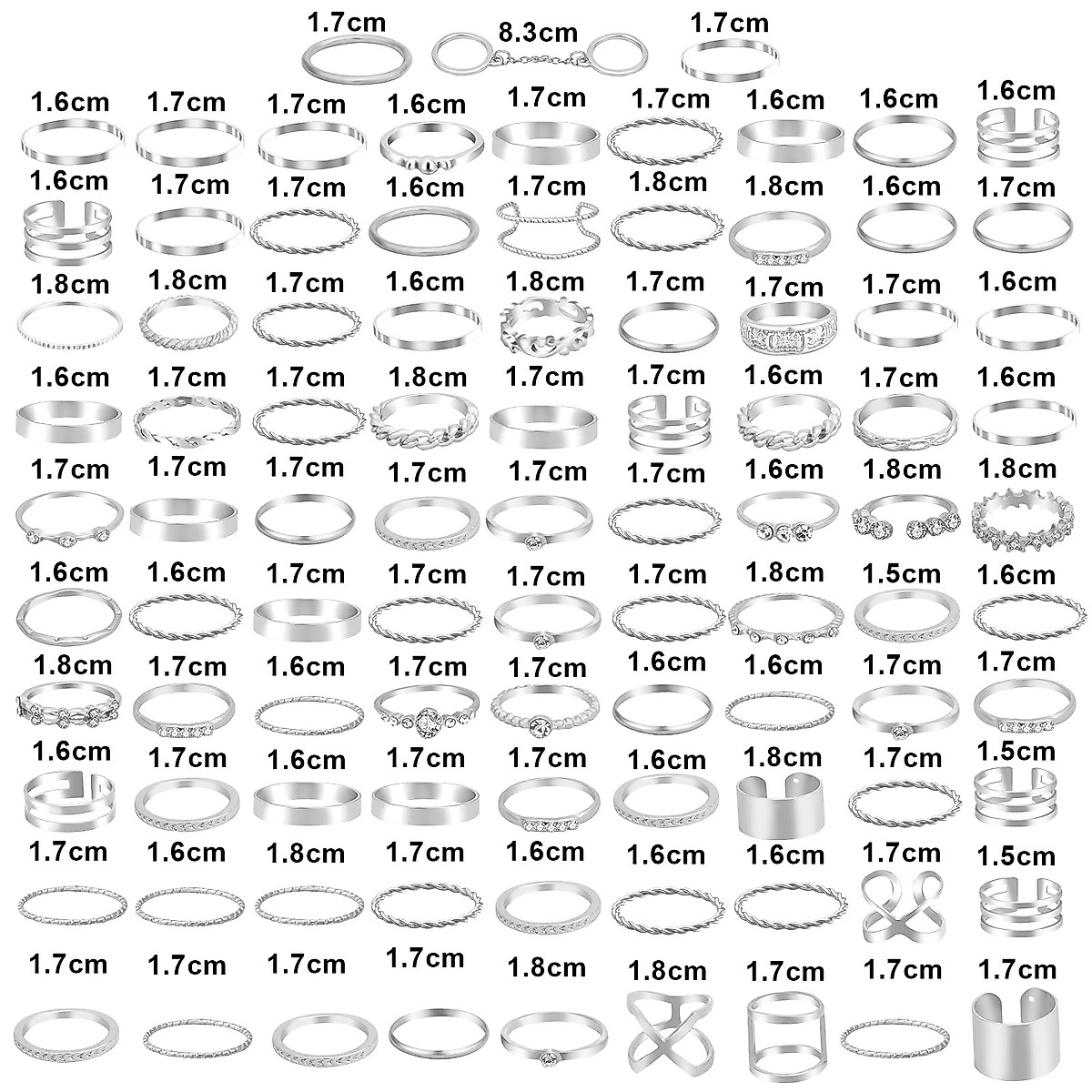 ONESING 93-109 Pcs Knuckle Rings for Women Stackable Rings Sets Bohemian Retro Vintage Joint Finger Gold and Sliver Rings Set for Women Men Hollow Carved Flowers