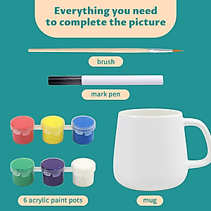 Create Your Own Personalized Coffee Mug Kit Includes Blank Mugs to Decorate, Paintable Mugs, and Painting Supplies– Paint Your Own Mug for Kids and Adults for Mother's Day Father's Day Gifts!