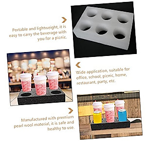 2Pcs Milk Tea Cup Holder Coffee Cup Trays take Out Cup Carriers Drink Bottle Carrier Foam Drink Holder Insulated Coffee Mugs Cup Holder with 6 Holes Beer Portable Pearl re-usable
