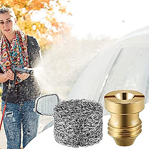 4 Pieces 1.1 mm Foam Cannon Orifice Nozzle and 10 Pieces Foam Maker, High Replacement Thread Nozzle 3000 PSI for Snow Foam Lance Supplies (Gold)