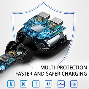 2024 New Upgrade 5 Port Cigarette Lighter Splitter,QC3.0&PD 20W Super Fast Car Charger with Dual Cigarette Lighter Plug with LED Voltmeter Compatible with iPhone 14 Pro iPad Dash Cam GPS (PD+QC+2.4A)