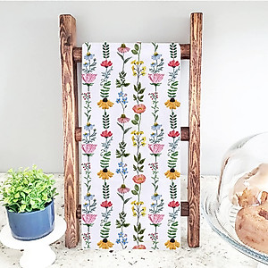 Set of 2 Spring Flowers Kitchen Dish Towel 18 x 28 Inch, Seasonal Spring Summer Wild Floral Tea Towels Dish Cloth for Cooking Baking