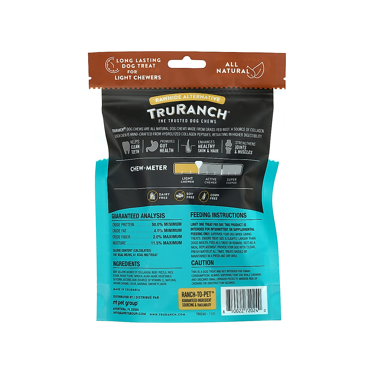 TRURANCH Collagen Pretzels, Bully, Healthy Joint Support Dog Treat, Rawhide Alternative, Skin & Coat Health, 1 Bag, 8 Count