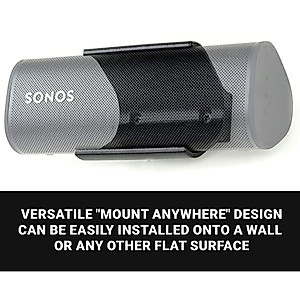 Spartan Mounts Black Sonos Roam Wall Mount - for SONOS ROAM Bluetooth Speaker, Low Profile, Home, Office, Garage, Dorm, Patio, Auto, RV, Boat, Mount Anywhere Design, Black