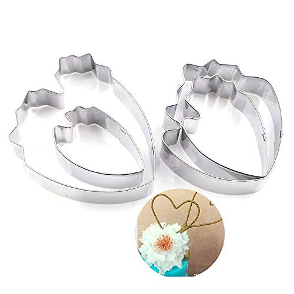 Zavaca 7 Pcs Rose Petal Cutter, 4 Pcs Herbaceous Peony Cutter & 4 Pcs Metal Ball Fondant Cake Decorating Sugarcraft Gumpaste Flower Modelling Mold Set