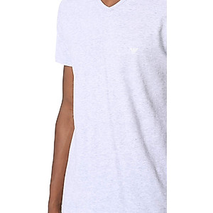 Emporio Armani Men's Cotton V-Neck T-Shirt, 3-Pack, Grey/White/Navy, Large
