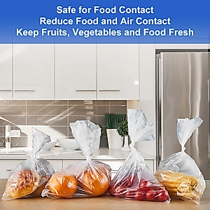 LabelMore 12'' x 16'' Plastic Produce Bags on a Roll, Clear, Food Storage Bags for Bread, Vegetable, Fruits and Meat, 350 Bags/Roll