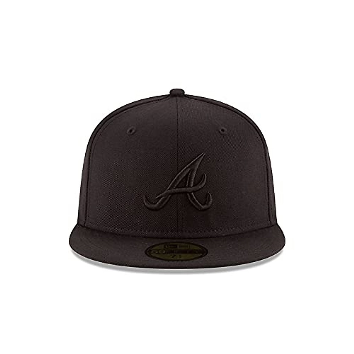 MLB Atlanta Braves Black on Black 59FIFTY Fitted Cap, 7 5/8