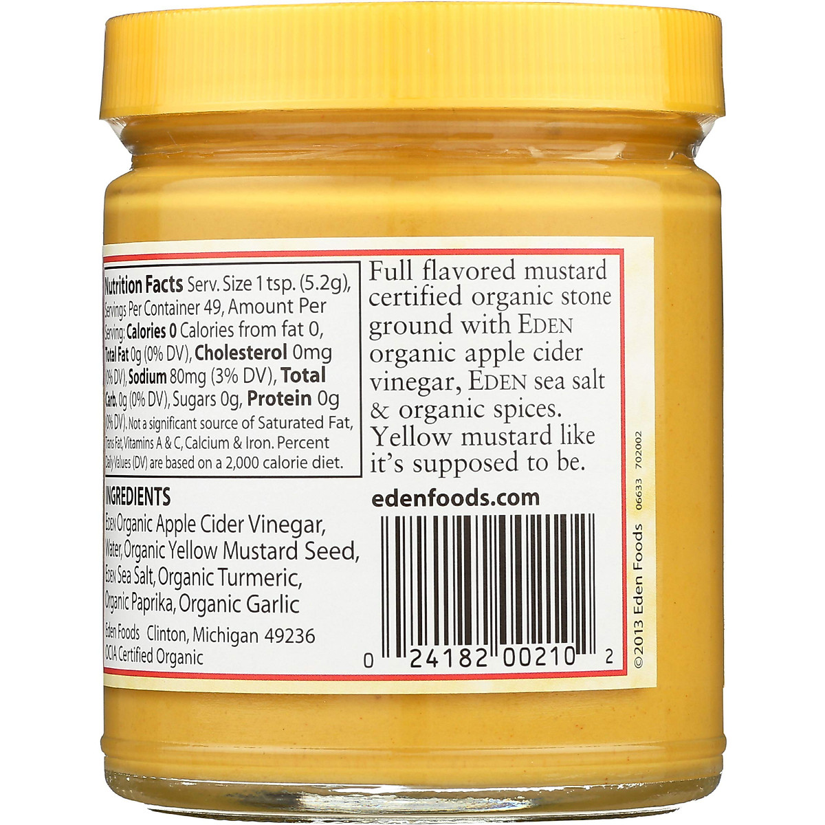 Eden Foods Organic Yellow Mustard - 9 oz