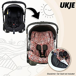UKJE Protective Car Seat Stroller Cover Compatible with Doona Car Seat - Protector, Cotton Cover, Infant Car Seat Liner - Newborn Car Seat Accessories - Easy to Clean - Easy to Install (Pink Flowers)