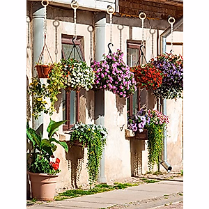 6 Pack Connectable Macrame Plant Hanging Extenders- Durable Rope Plant Hanger Extender with Wooden Ring Handmade Woven Plant Basket Extender for Indoor Outdoor Plant Pot Holder Home Decoration (Beige)