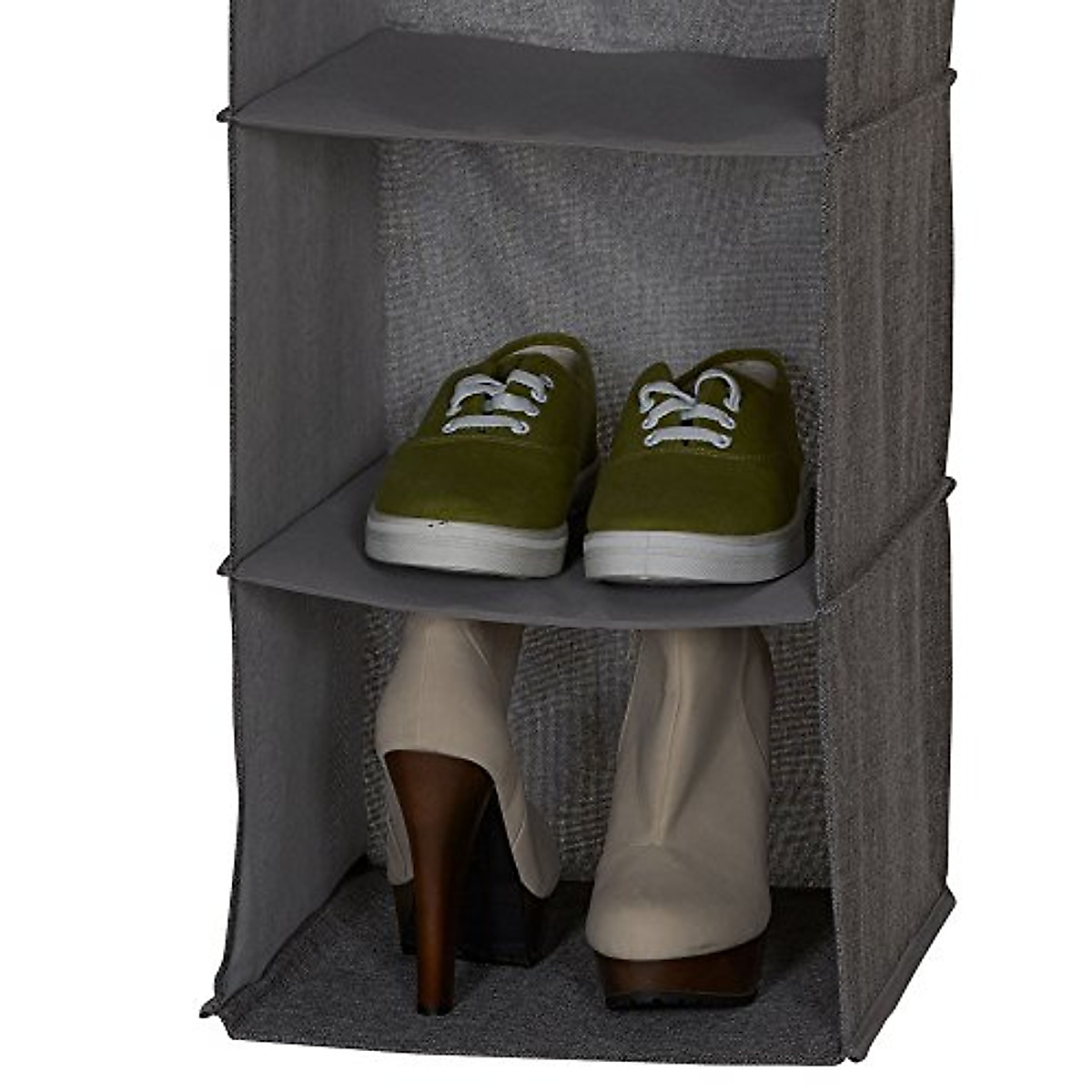 Household Essentials 66412 6 Shelf Hanging Closet Organizer, Grey Linen