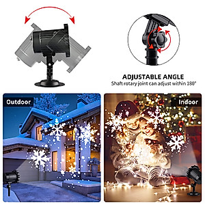 SYOND Christmas Snowflake Projector Lights Outdoor Indoor, Highlight White Snow LED Snowfall Show Projection Lamp,IP65 Waterproof Decorative Lighting for Xmas Home Party Wedding Garden Patio Landscape