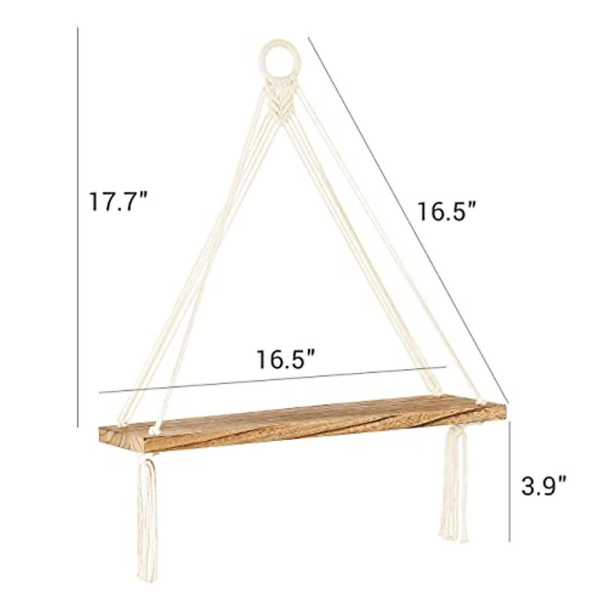 Dahey Over The Door Organizer with 4 Pockets and Macrame Hanging Shelf for Nursery Bedroom Bathroom Living Room Dorm Room