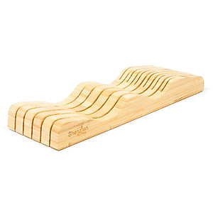 Shenzhen Knives - White Ceramic Knife Set - 3-Piece Kitchen Knives AND Large In-Drawer Bamboo Knife Block: 11 Slot (2 Pack Bundle)