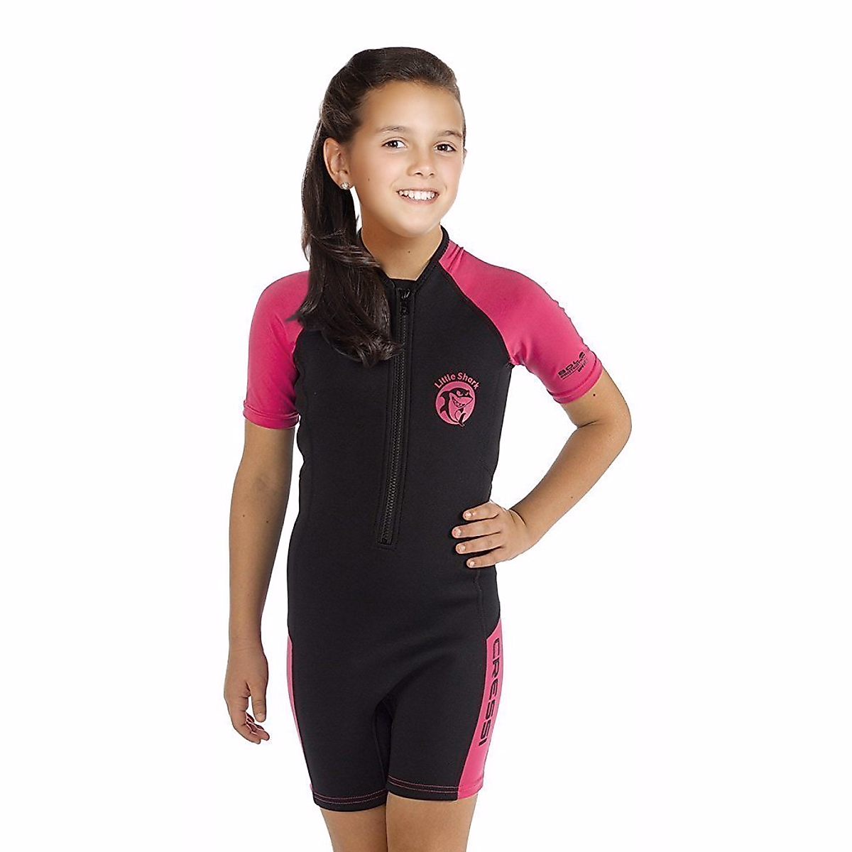 Cressi Little Shark Kids Baby Core Warmer Wetsuit, Pink, Medium/Size 3