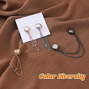 Multi-Function Magnetic Clothing Clips, Multi-Purpose Magnetic Pinless Brooch, 4 Pack Strongest Magnetic Strength Buttons Clips, for Women Clothes Hijab Pins Decorate (Grey)
