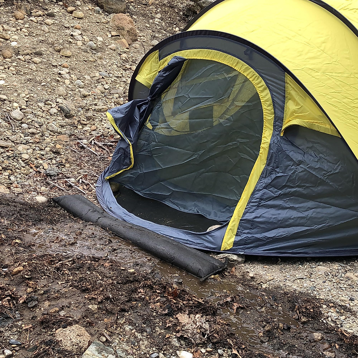 Quick Dam QD65-2 5' Barrier Water Flood Dam Bags, 2 Pack, Black