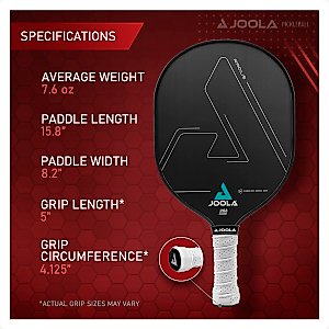 JOOLA Radius Pro Pickleball Paddle with Textured Carbon Grip Surface - Creates More Spin and Maximum Control - Largest Sweetspot - 16mm Pickleball Racket with Response Polypropylene Honeycomb Core