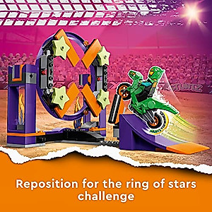 LEGO City Stuntz Dunk Stunt Ramp Challenge, 2in1 Action Set with Self-Driving Dinosaur Motorcycle Toy and Stunt Rider, Fun Activity for Kids, Boys, Girls 5 Years Old and Up, 60359