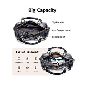 FEIMINA High-End Genuine Leather Shoulder Bag for Women, Stylish Handbag for Ladies, Refined Tote Purse, Crossbody Bag (Purple)