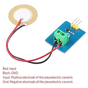 DAOKI 5PACK piezoelectric Ceramic Vibration Sensor piezo 3.3V/5V Module Analog Controller Electronic Components Supplies Sensor for Arduino with Dupont Cable
