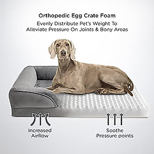 Bedsure Large Orthopedic Dog Bed for Large Dogs - Big Waterproof Dog Bed Large, Foam Sofa with Removable Washable Cover, Waterproof Lining and Nonskid Bottom Couch, Pet Bed