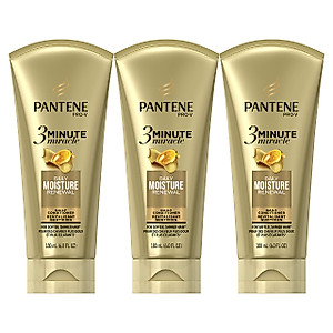Pantene, Conditioner, Pro-V Daily Moisture Renewal for Dry Hair, 3 Minute Miracle, 6 Fl Oz (Pack of 3)