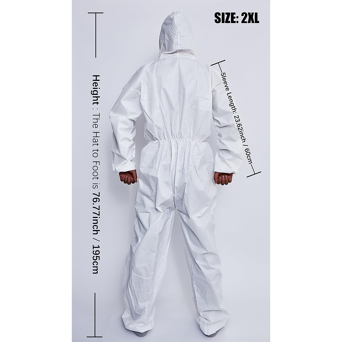 SYINE 3 Pack Large Disposable Protective Coverall Suit with Hood,Painters Coveralls,SF Material for Spray Painting Cleaning Work