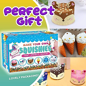Insnug Sensory Toys Squishy Toy Food - Stress Relief Squishies for Girl Kids Age 4 6 8 10 Kawaii Jumbo DIY Slow Rising Squeeze Autism Unicorn Gift Ice Cream Cake Milk Shake Donut Painting Art Set