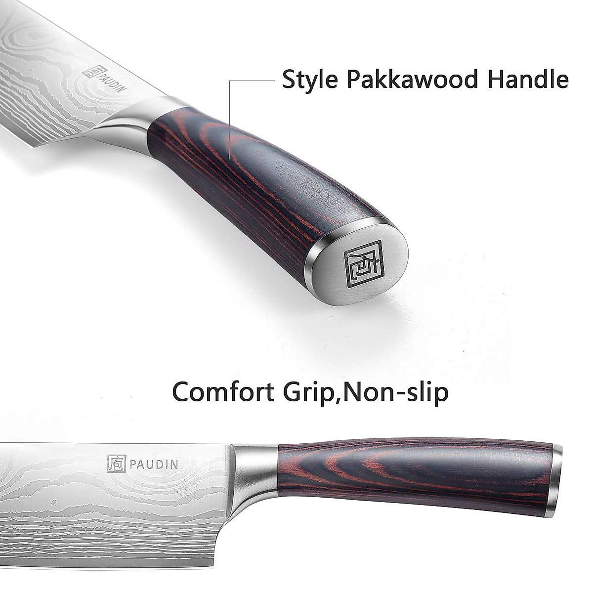 PAUDIN Nakiri Knife and Kitchen Utility Knife