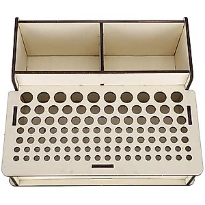 103 DIY Tool Holder Wooden Storage Shelf Leather Tools Organizer Wooden Leather Craft Tools Rack Leather Tool Organizer Wooden Stand Multi-Hole Tool Table Manual Model Work