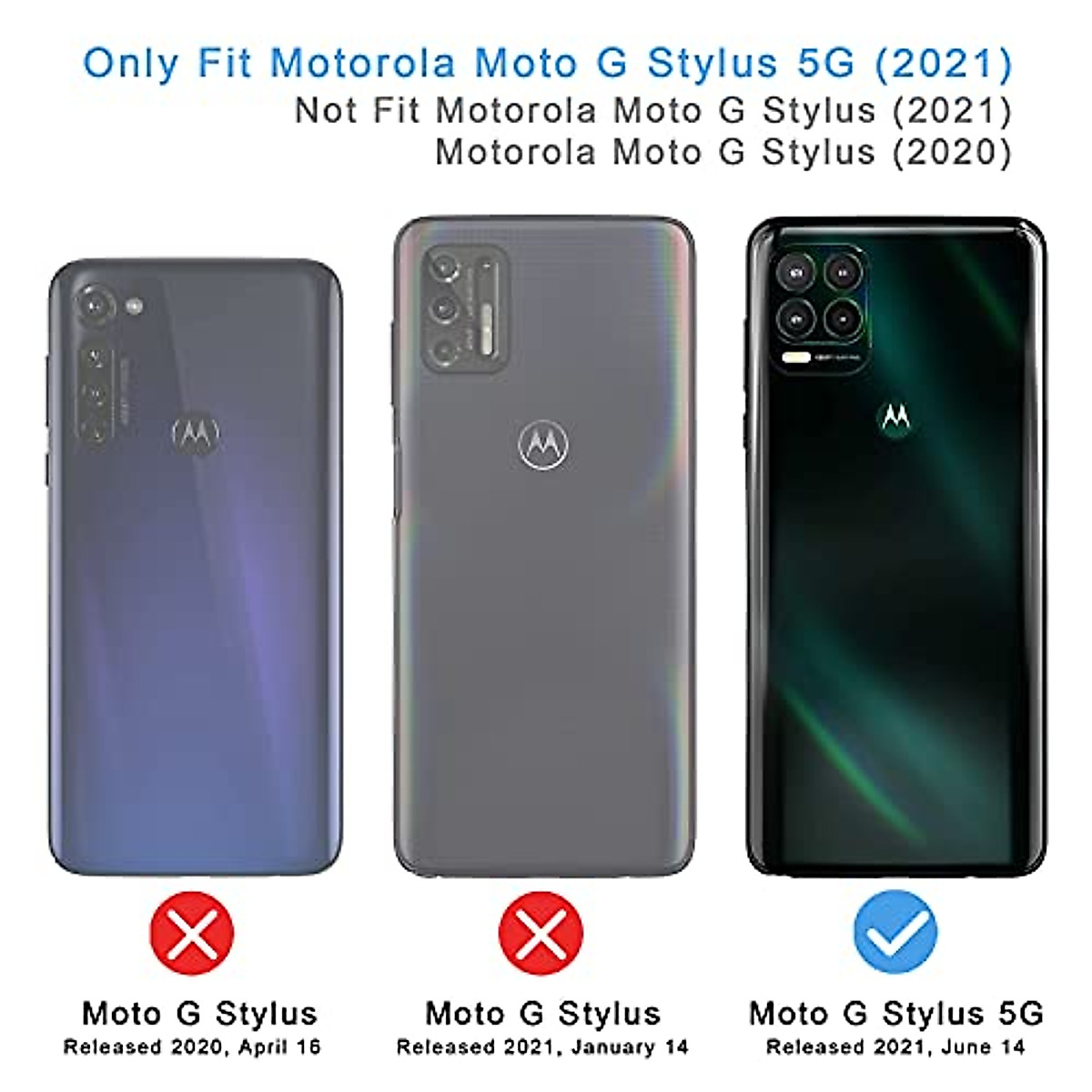 HAII Case for Moto G Stylus 5G 2021,PU Leather Folio Flip Wallet Case with Card Holster Stand Kickstand Magnetic Closure Shockproof Phone Cover for Motorola Moto G Stylus 5G 2021 (Black)