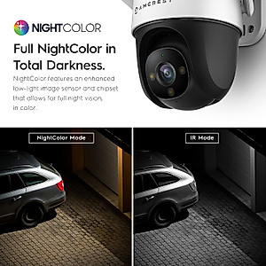 Amcrest 4MP Outdoor PT WiFi IP Camera Pan Zoom (Digital 16x) SmartHome WiFi Camera Security Speed Dome, Motorized Tilt, 98ft Nightcolor, (2.4Ghz), 107º FOV, IP66, 4MP, ASH47-W