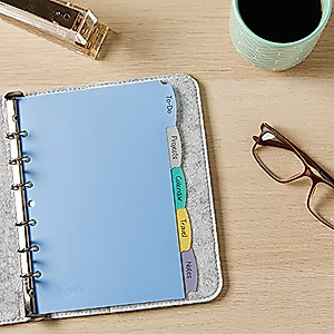 Avery Write & Erase Durable Plastic Mini Dividers for 3 Ring Binders and 7-Ring Binders, 5.5" x 8.5", 5-Tab Sets, Multicolor, 4 Binder Divider Sets (21982)