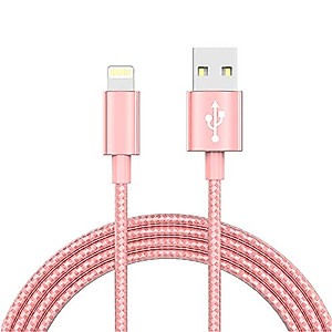 MFi-Certified Lightning Cable iPhone Charger - Compatible with iPhone Xs MAX XR X 8 8 Plus 7 7 Plus 6s 6s Plus 6 6 Plus and More (6FT Rose)
