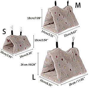 LeerKing Bird Bed, Parakeet Nest House for Cage, Parrot Hanging Hammock Bird Hut Plush House Snuggle Tent for Conure, Lovebird, Cockatiels, Cockatoo, Quaker