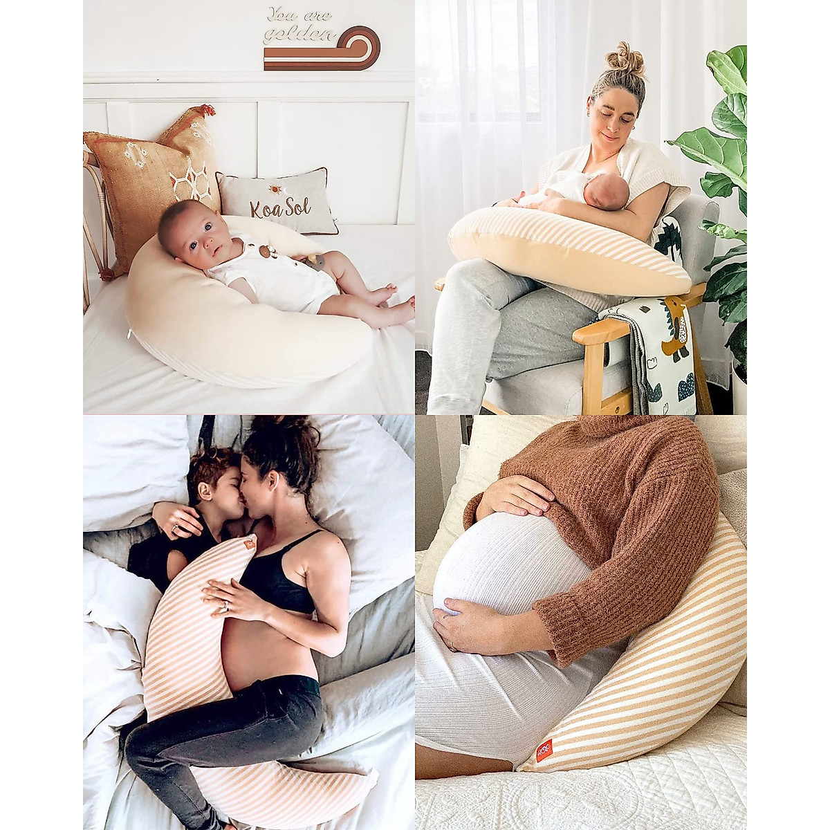 Mamaway Pregnancy Pillow for Sleeping, Nursing Pillow for Pregnancy, Temperature Regulating, Breathable, Bouncy, Adjustable C Shape Baby Feeding Positioner, Pregnancy Must Haves, Breathable Foam