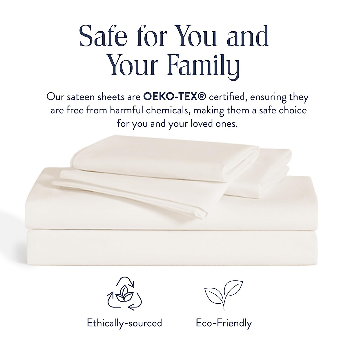 Brooklinen Luxury Sateen 4 Piece California King Size Sheets Set in Cream - 100% Cotton Sateen Sheets - 1 Fitted Sheet, 1 Flat Sheet, 2 Pillowcases - Best Luxury Sheets