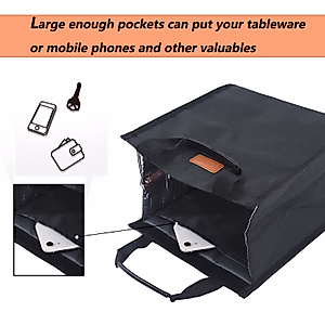 Femuar Lunch Bags for Women,Waterproof Reusable Lunch Tote with Internal Pocket，Black Lunch bag for Work/School/Travel/Picnic