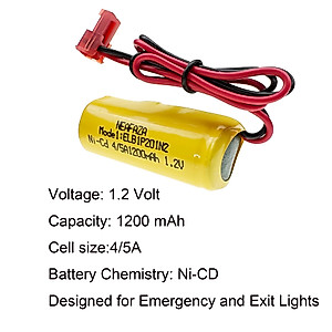 NEAFAZA ELB1P201N2 ELB1P201N Emergency Light Battery 1.2V 1200mAh Ni-CD Compatible with Lithonia ELB1P201NB ELB1P2901N ANIC1493 1009S00-MZ ELB0320 Grainger 4WT20 OSA212 NIC1169 EBE-33 (2 Pack)