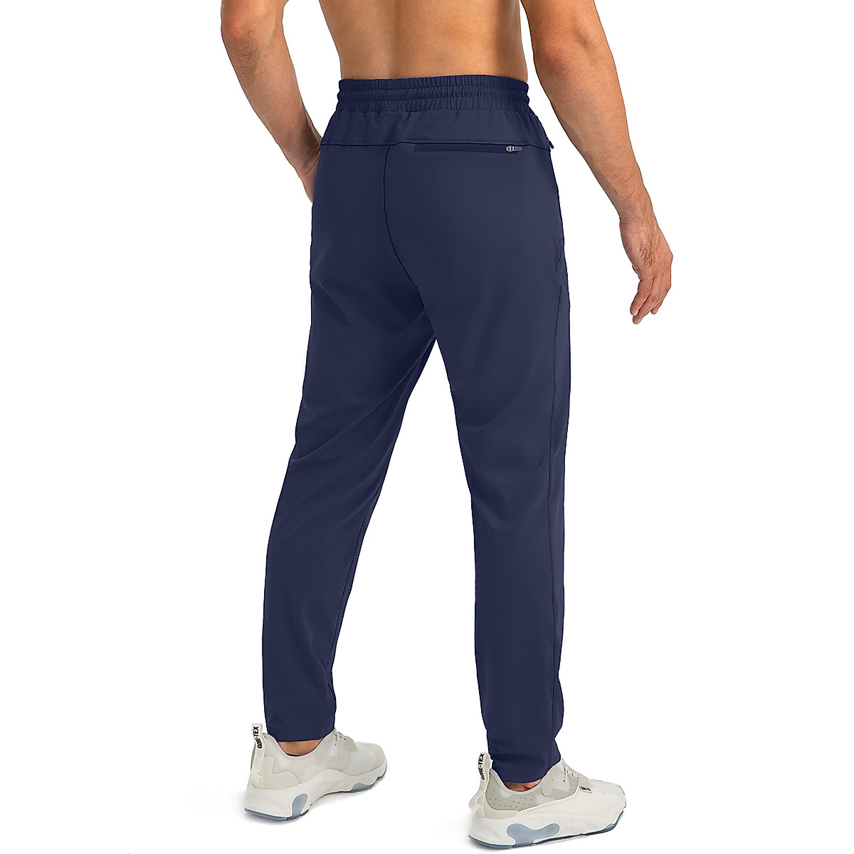 G Gradual Men's Sweatpants with Zipper Pockets Tapered Joggers for Men Athletic Pants for Workout, Jogging, Running (Navy, Medium)