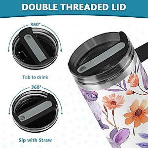 FRCSDIY Cute Rabbit Insulated Tumbler with Handle and Straw Lid,40oz Leakproof Stainless Steel Cup BPA-Free Water Bottle