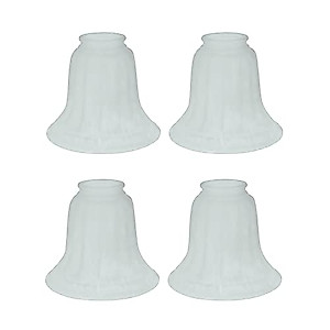 Aspen Creative 23008-4 Transitional Frosted Bell Shape Ceiling Fan Glass Shade.2-1/8"Fitter.Size:5-1/2"D x 4-3/4"H.4Pcs/Pack