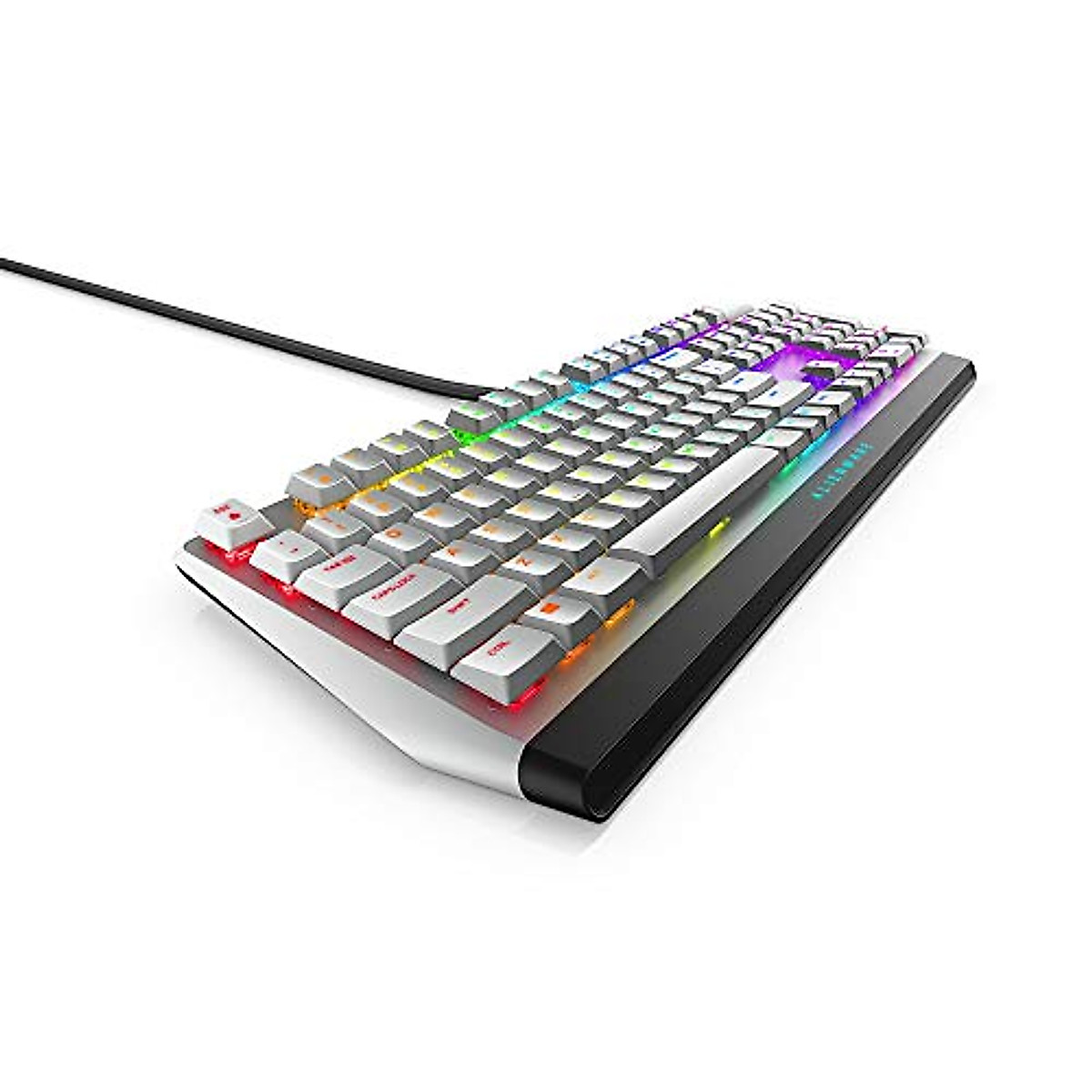 New Alienware Low-Profile RGB Gaming Keyboard AW510K Light, Alienfx Per Key RGB Lighting, Media Controls and USB Passthrough, Cherry MX Low Profile Red Switches, Lunar light